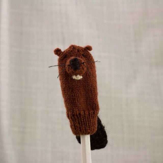 Beaver Finger Puppet | Handknit | Wool - Etsy