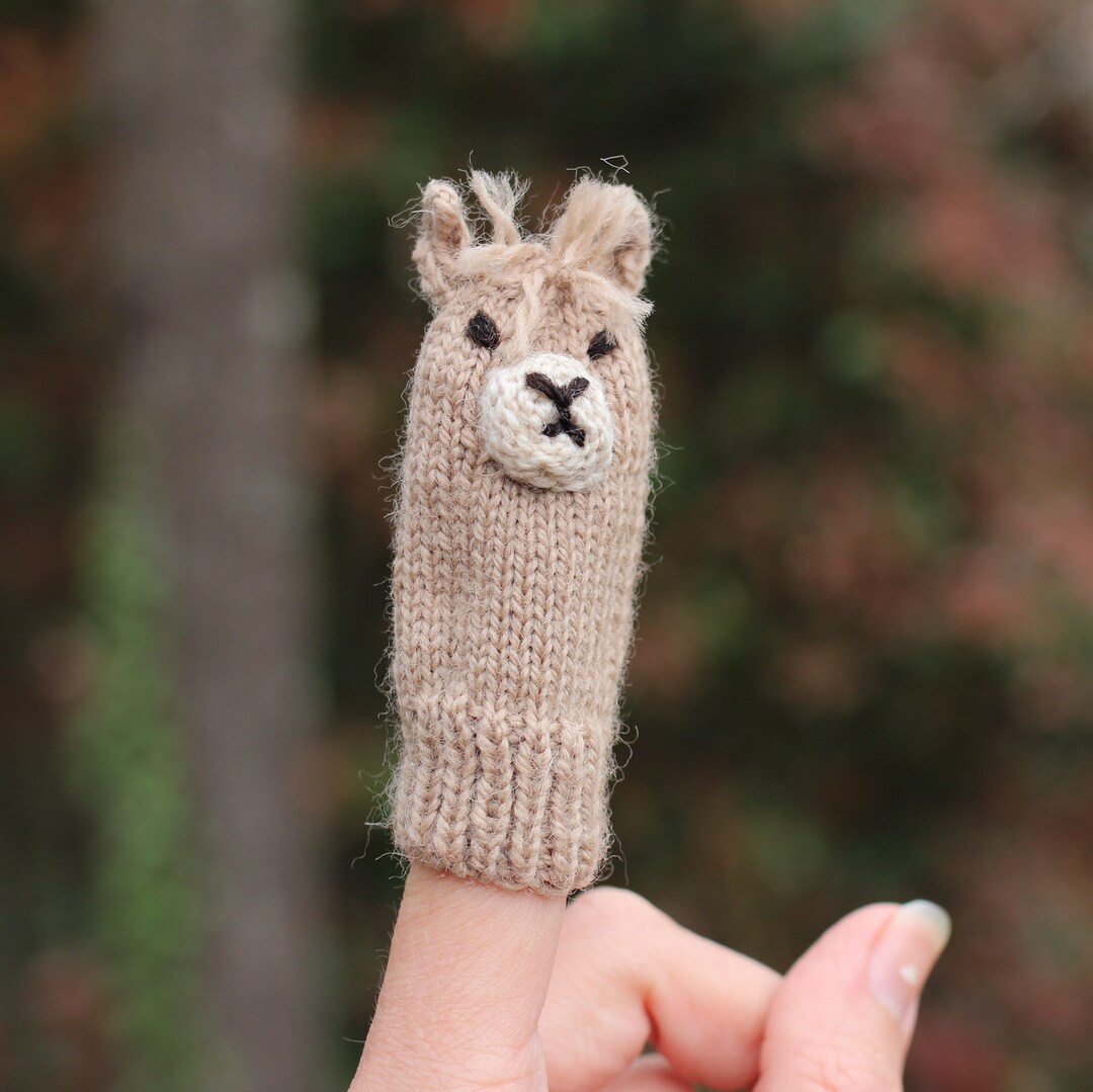 Llama Knit Wool Finger Puppet - Etsy
