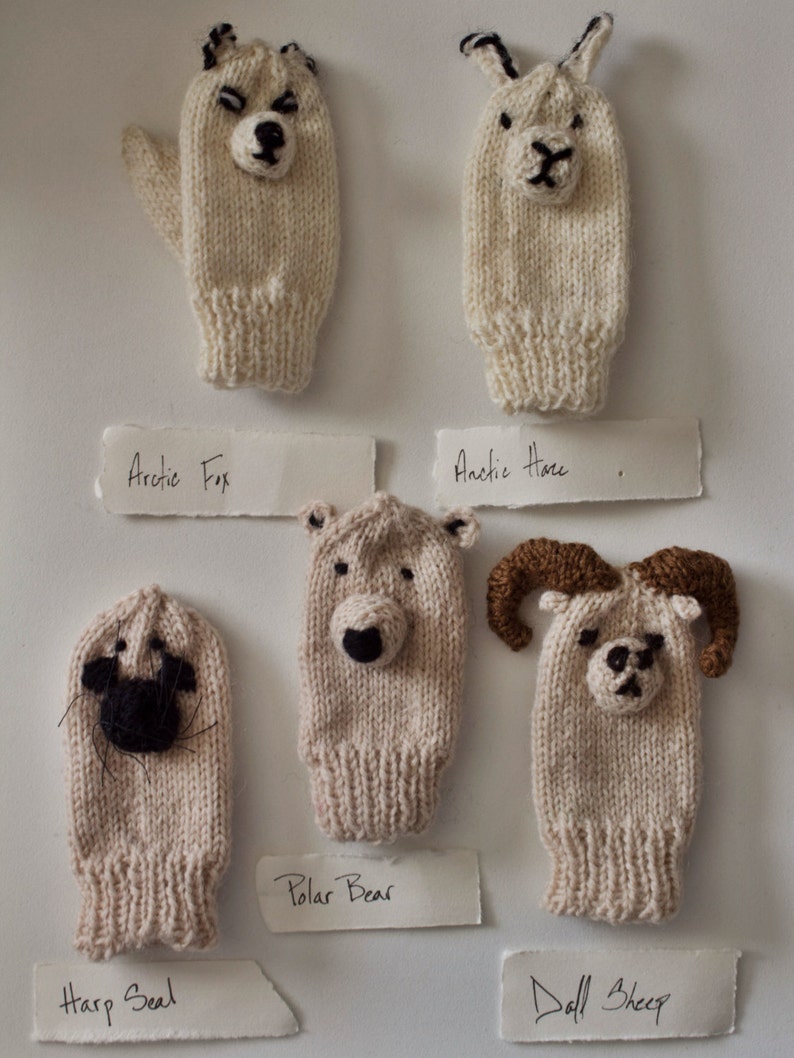 Lot of 5 Mix-and-match Knit Wool Finger Puppets - Etsy