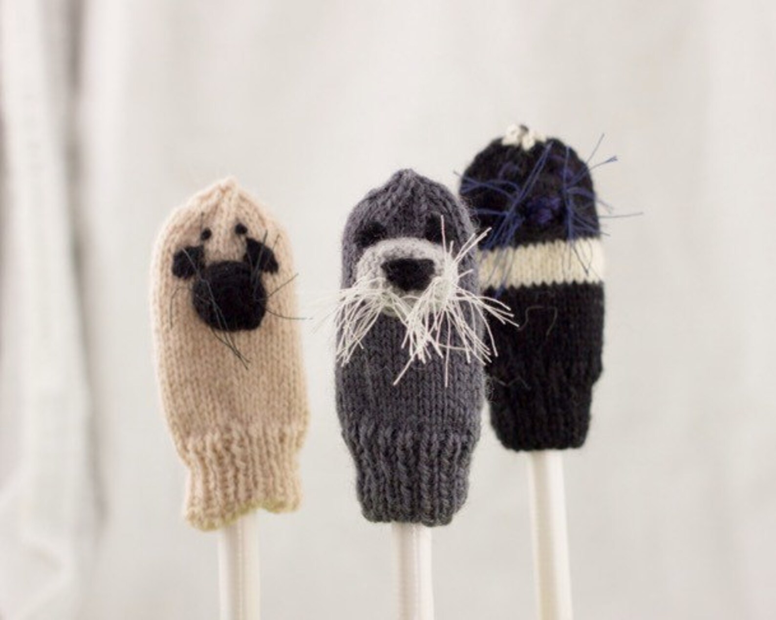 Bearded Seal Finger Puppet | Handknit | Wool - Etsy