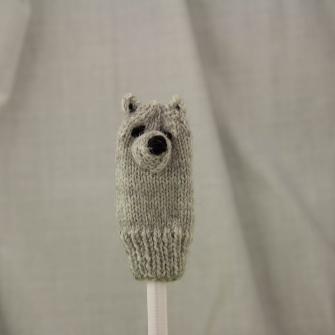 Arctic Wolf Knit Wool Finger Puppet - Etsy