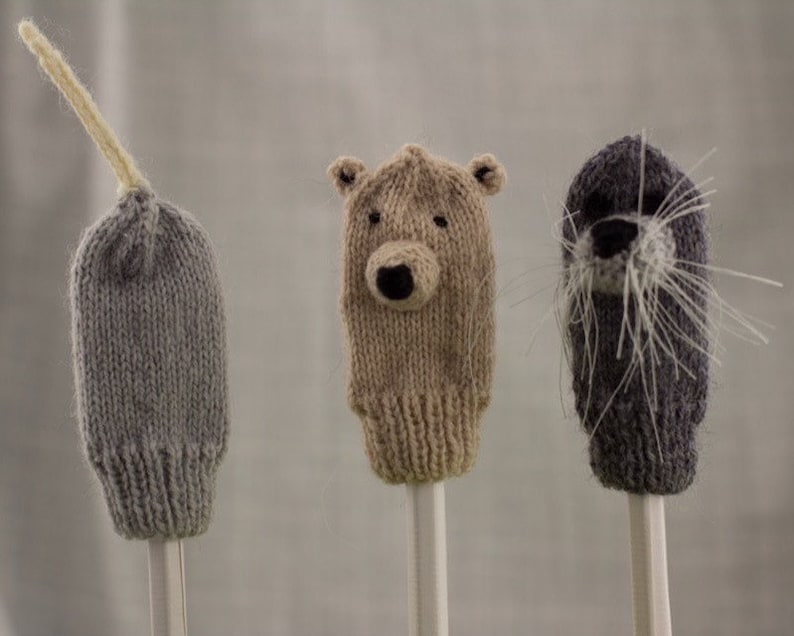Lot of 3 Mix-and-match Finger Puppets | Handknit | Wool - Etsy