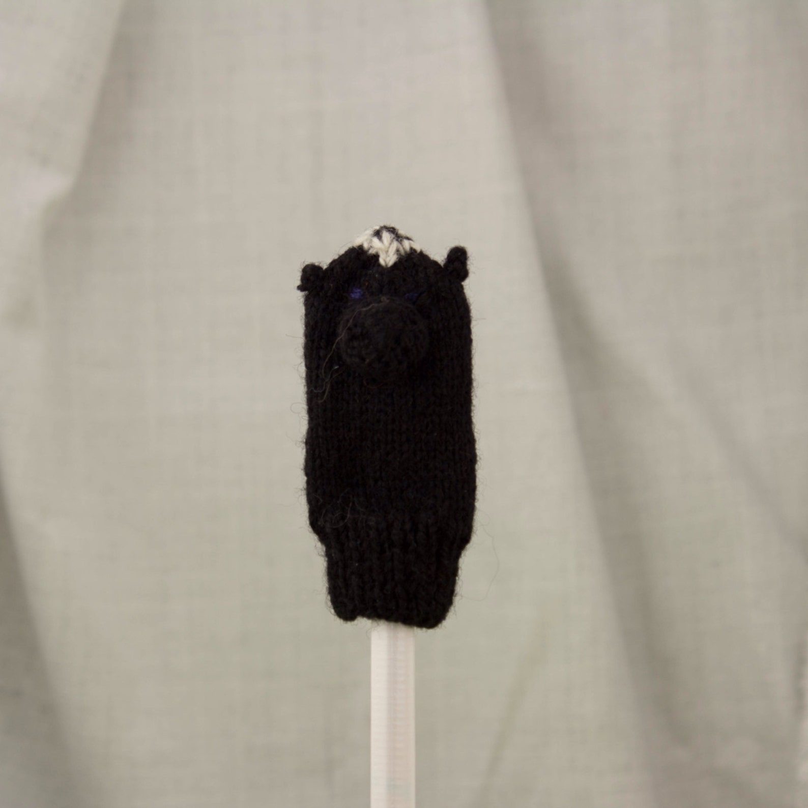 Skunk Knit Wool Finger Puppet - Etsy