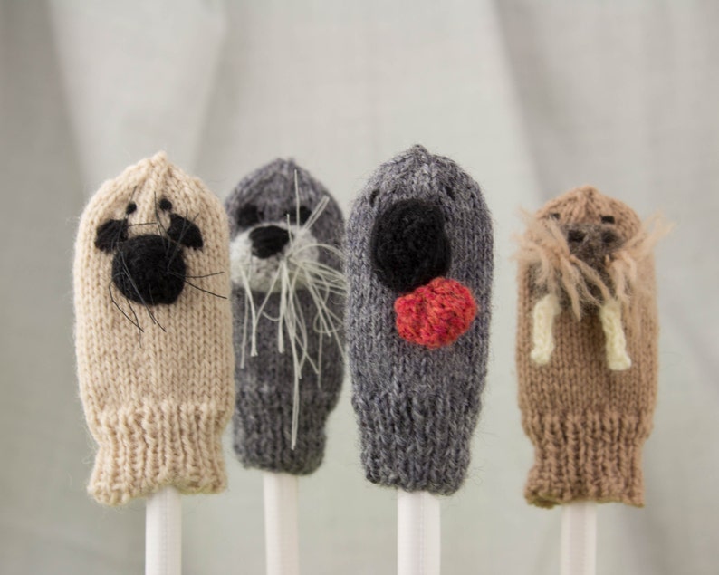 Hooded Seal Knit Wool Finger Puppet - Etsy