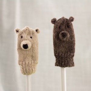 Brown Bear Finger Puppet | Handknit | Wool - Etsy