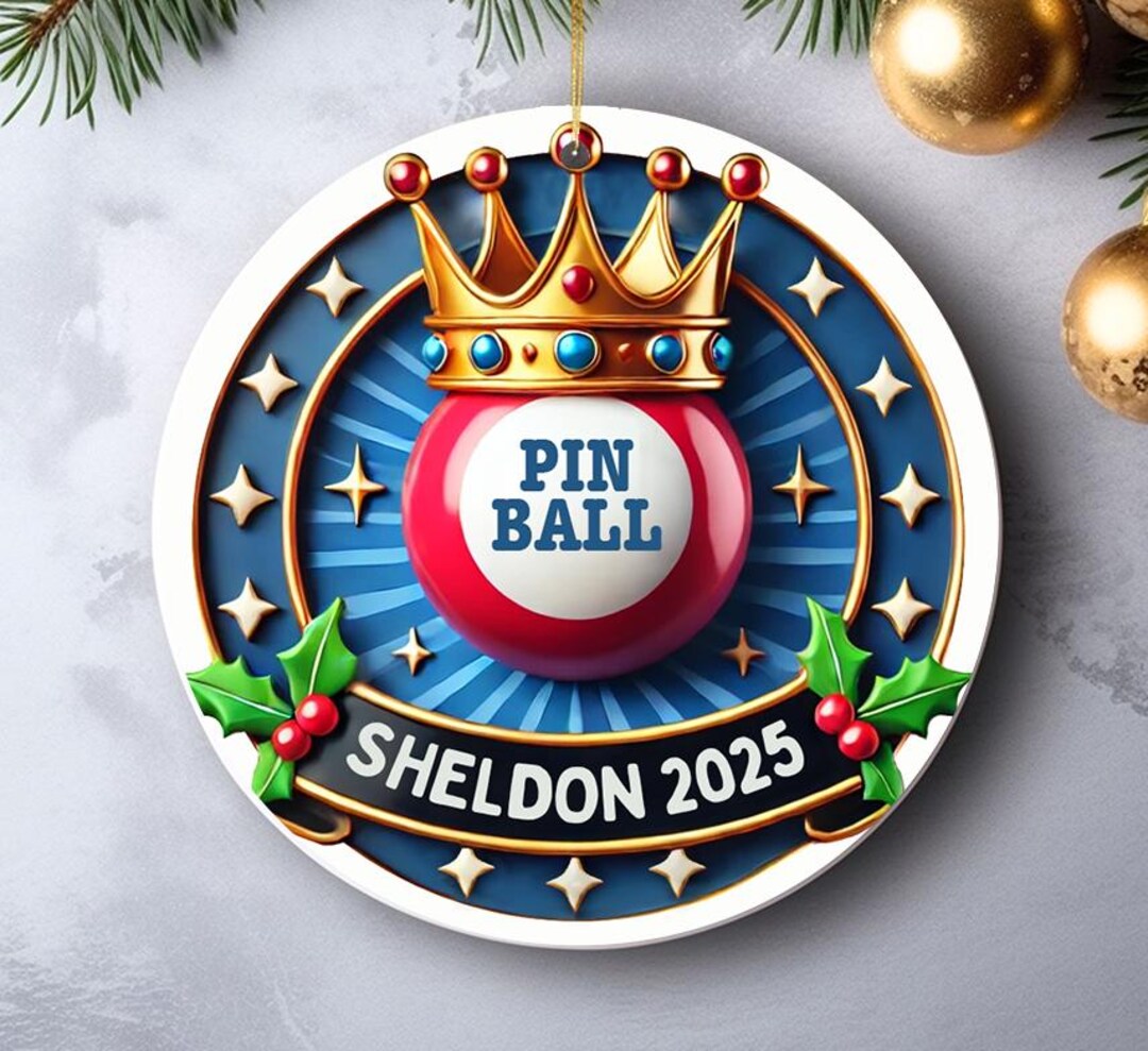 Pinball Machine Christmas Ornament, Personalized Arcade Games Player ...
