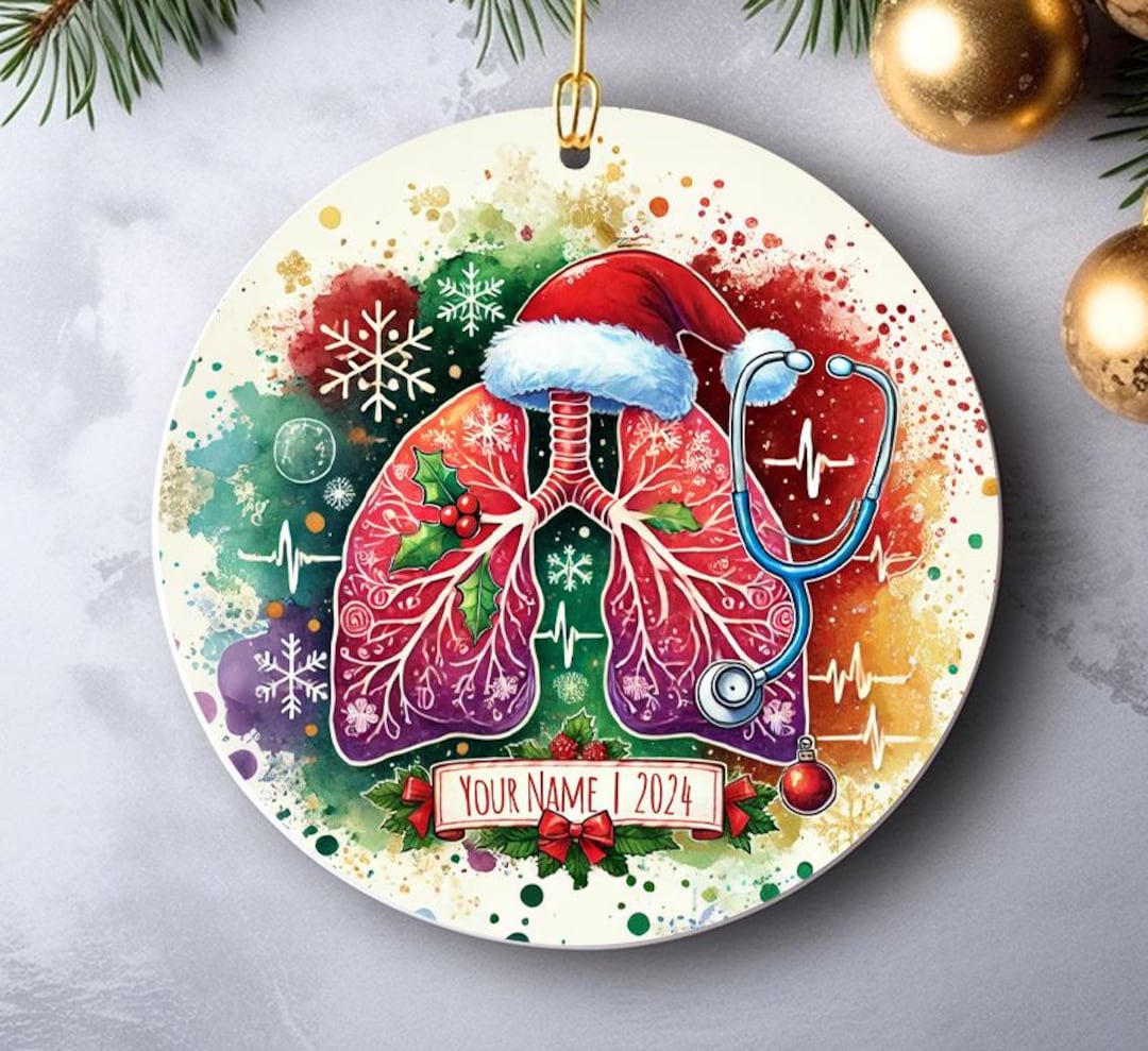 Personalized Watercolor Christmas Decor, Respiratory Therapist Gift ...