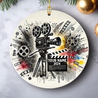 Personalized Director Chain Christmas Ornament, Film Clapper Christmas ...