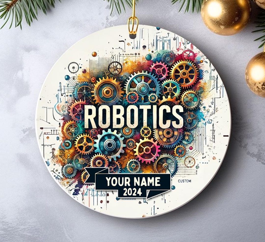 Personalized Robotics Team Ceramic Christmas Ornament, Holiday ...