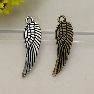 20/100 Pieces Metal Wing Feather Pendant Necklace Earring 20/100 Pieces Metal Wing Feather Pendant Necklace Earring