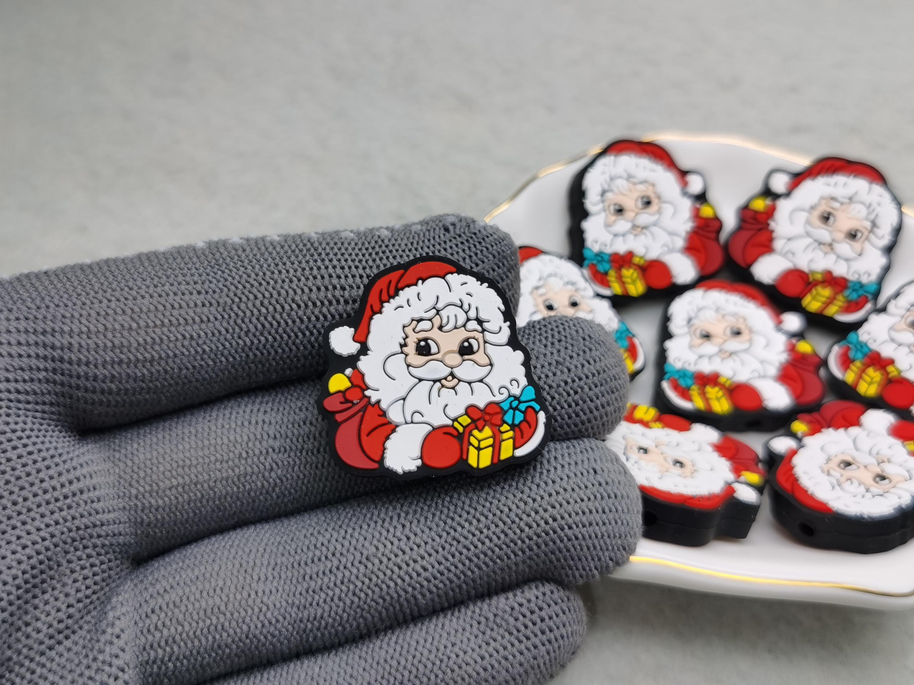 Silicone Bead Father Christmas Santa Claus Focal Bead for Pen Bracelet ...