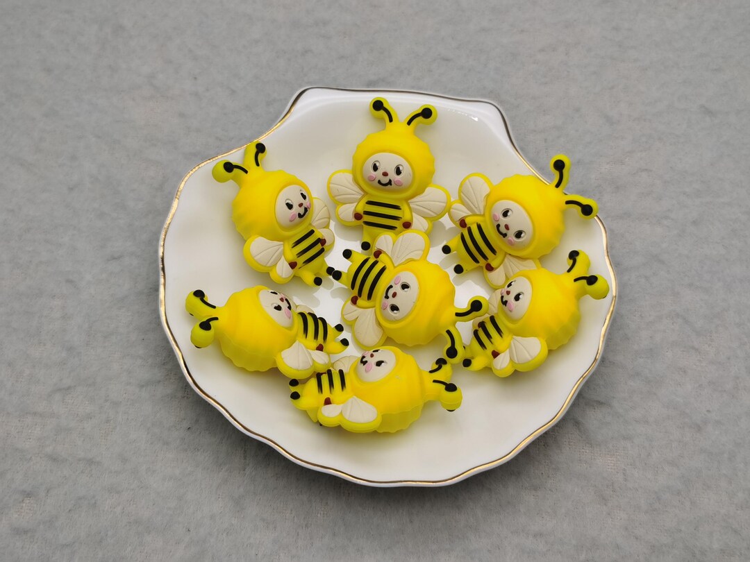 Silicone Bead Honeybee Honey Bee Hornet Focal Bead for Pen Bracelet ...