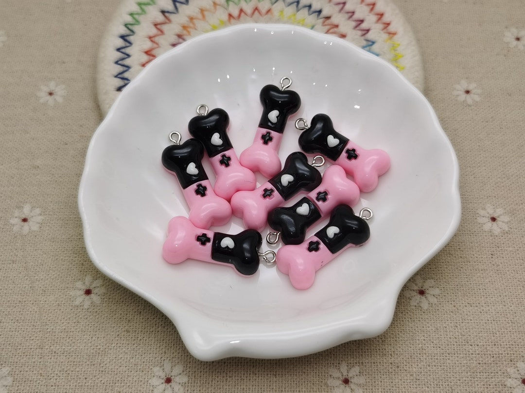 6/20 Pieces Plastic Dog Bone Pendant Charm , Resin Handmade Craft ...