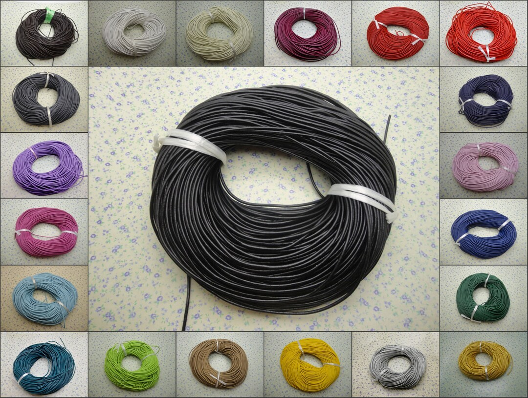 Genuine Real Leather Lacing Cord , 10 Meters 2 Mm Diameter Round ...