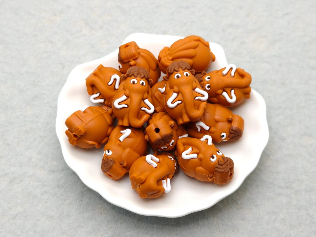 Silicone Bead Mammoth Elephant Focal Bead for Pen Bracelet Necklace ...