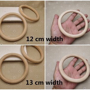 Natural Wood Round Ring Circle Hoop 2.5/3/4/5/6/7/8/9/10/11/12/13/14 ...