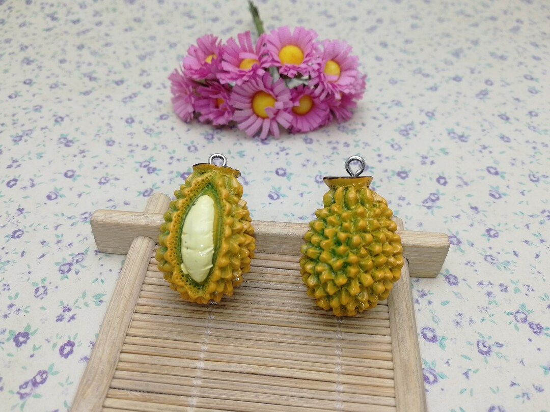 6/20 Pieces Plastic Durian Fruit Pendant Charm , Resin Handmade Jewelry ...