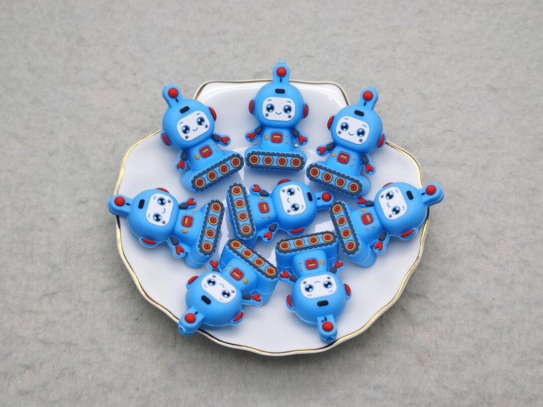 Silicone Bead Robot Focal Bead for Pen Bracelet Necklace Keychain ...