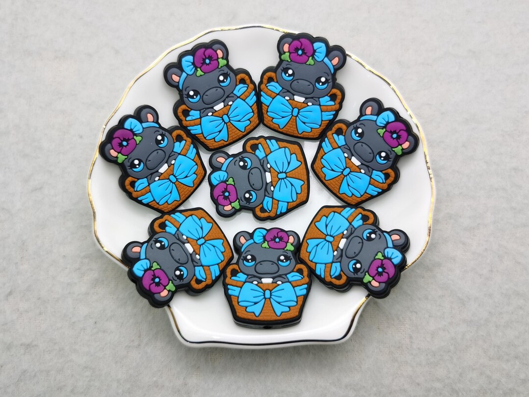 Silicone Bead Hippopotamus Hippo Focal Bead for Pen Bracelet Necklace ...