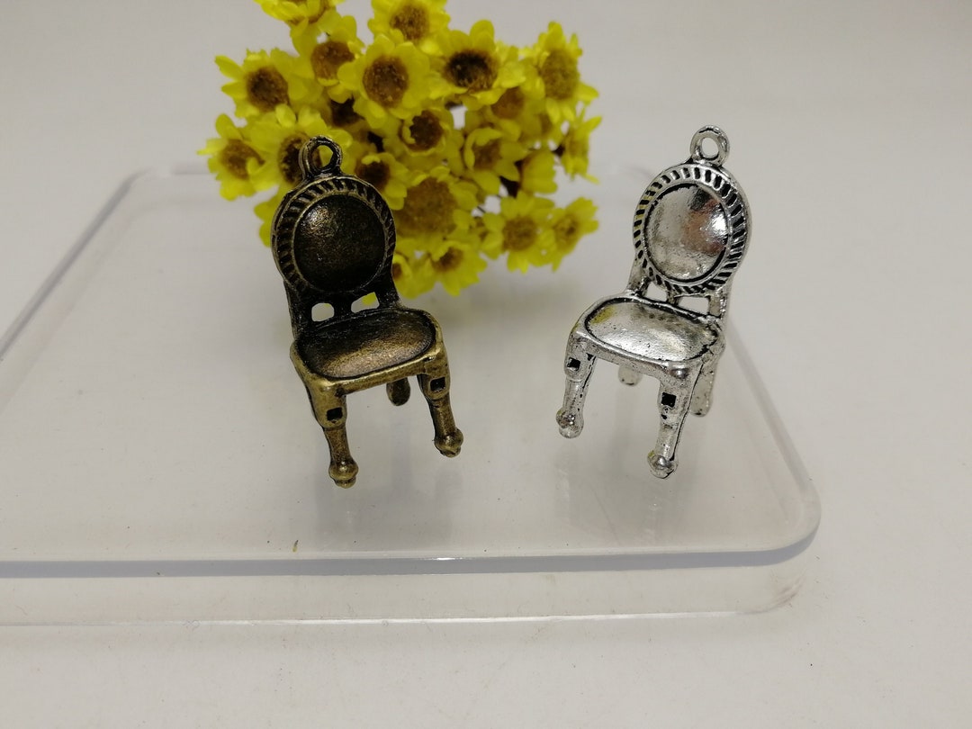 6/20 Pieces Metal Chair Bench Pendant Necklace Earring Keychain Charm ...