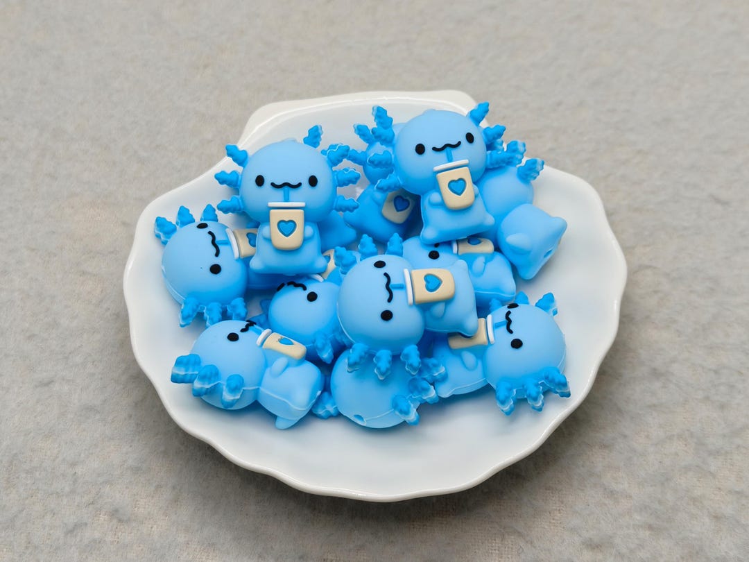 Silicone Bead 3D Axolotl Salamander Focal Bead DIY Charm Pen Finding ...