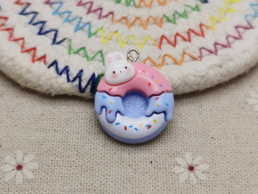 6/20 Pieces Plastic Doughnut Donut Pendant Charm , Resin Handmade ...