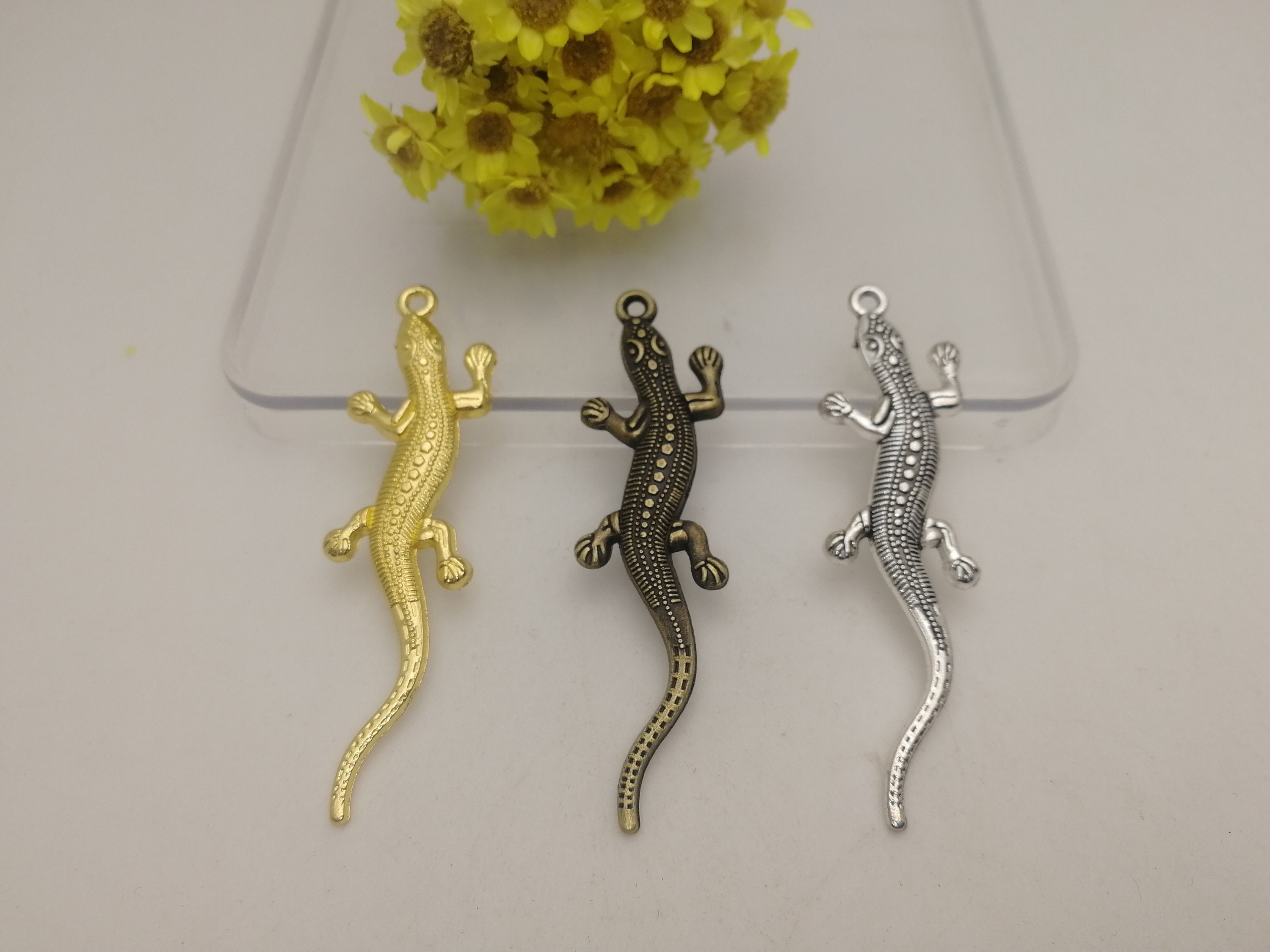 6 / 20 Pieces , Metal House Lizard Wall Gecko Pendant Charm , Jewelry ...