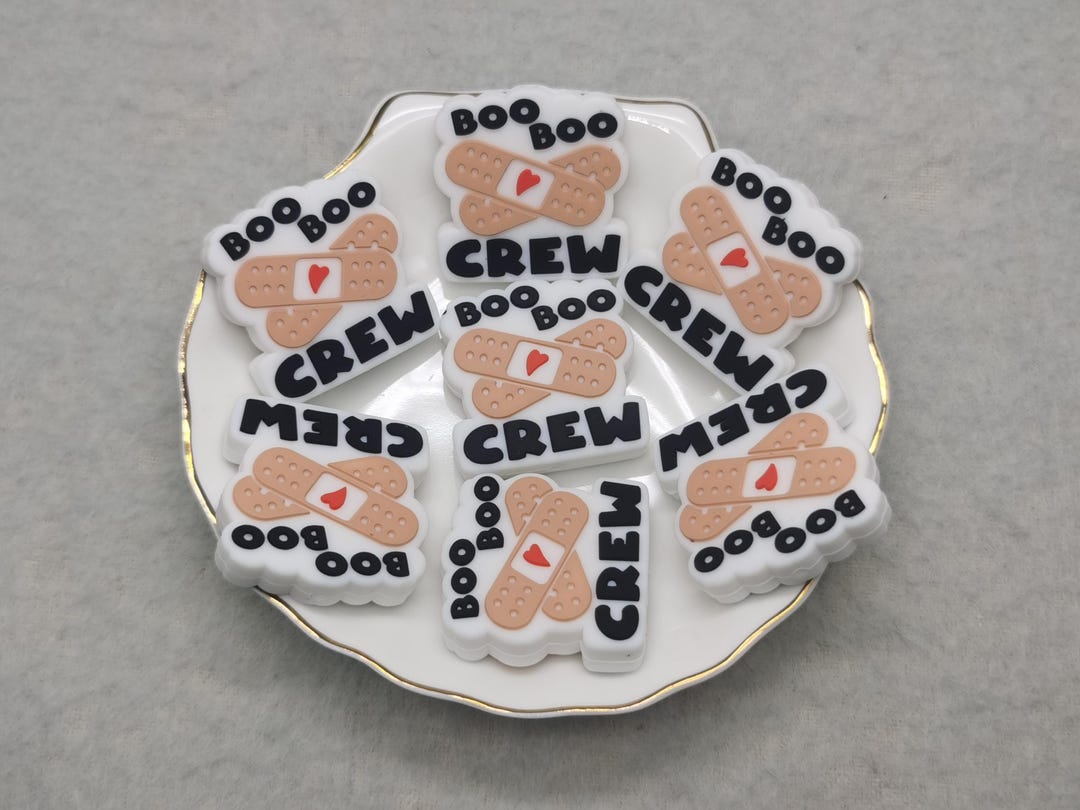 Silicone Bead Boo Boo Crew Band-aid Sticker Focal Bead for Pen Bracelet ...