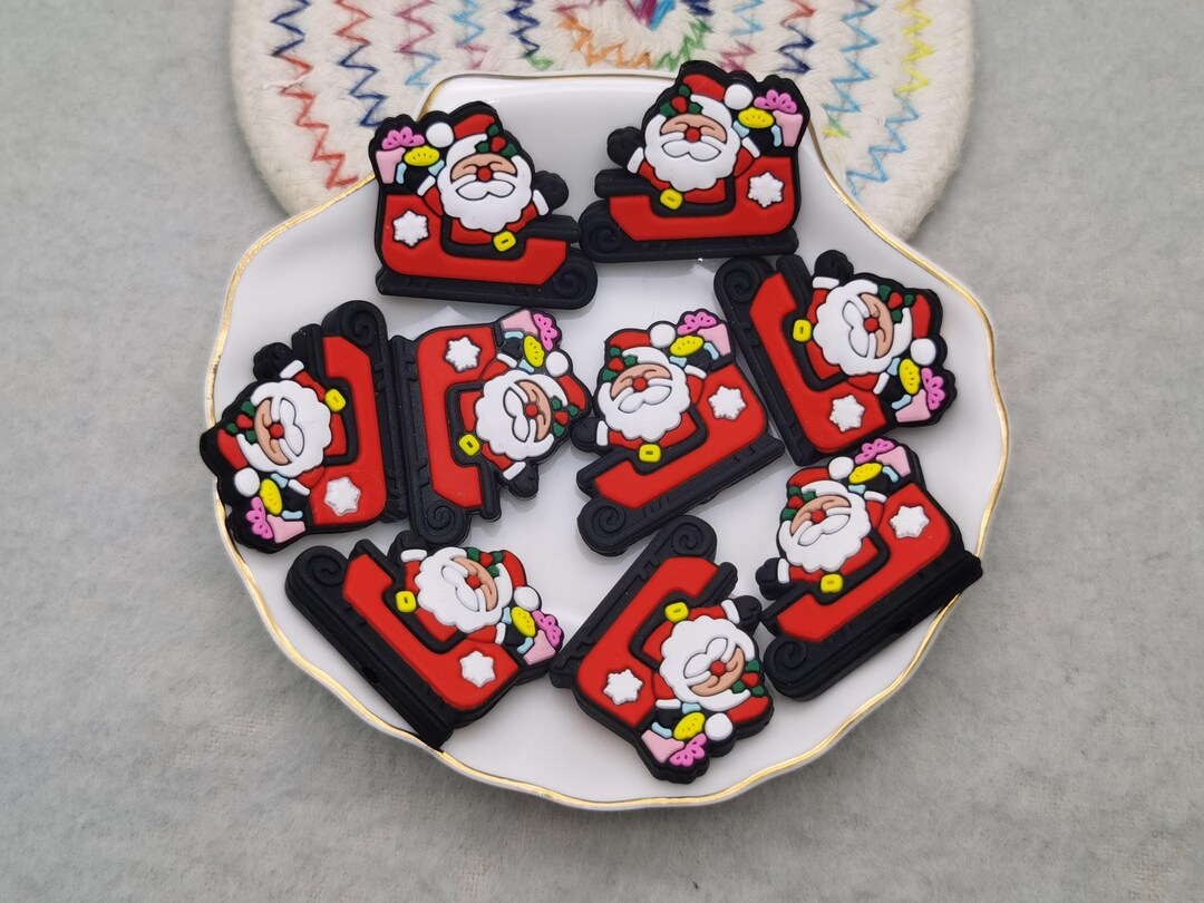 Silicone Bead Father Christmas Santa Claus Sled Focal Bead for Pen ...