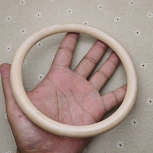 2/10 Pieces 15CM Width Natural Wood Round Ring Circle Hoop Charm ...
