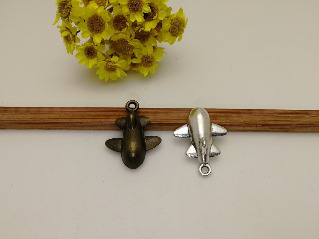 6/20 Pcs Metal Airplane Plane Aeroplane Pendant Necklace Earring ...