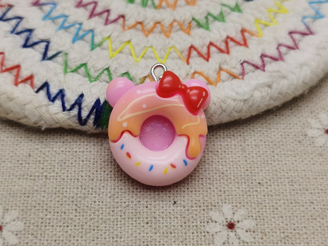 6/20 Pieces Plastic Doughnut Donut Pendant Charm , Resin Handmade ...