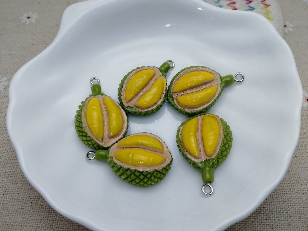 6/20 Pieces Plastic Durian Fruit Pendant Charm , Resin Handmade Jewelry ...