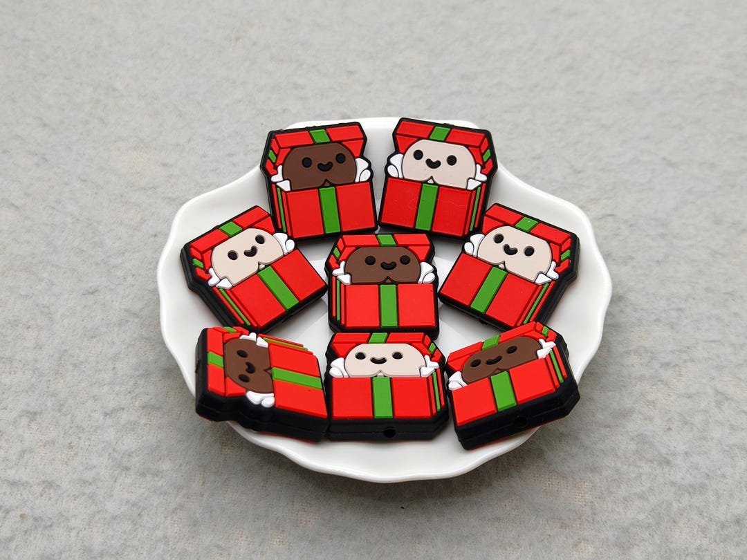 Silicone Bead Christmas Gift Box Focal Bead for Pen Bracelet Necklace ...