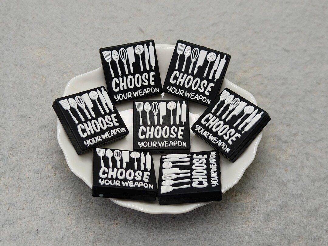 Silicone Bead Choose Your Weapon Focal Bead DIY Charm Pen Finding ...