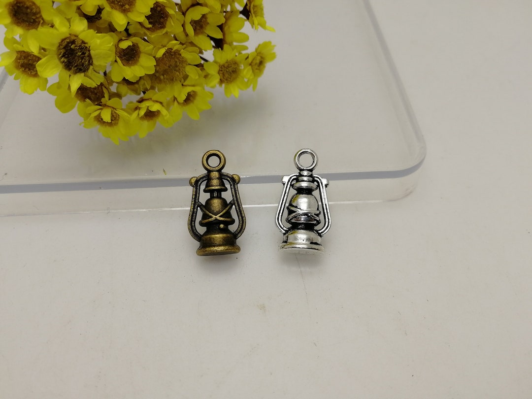 6/20 Pcs Metal Kerosene Oil Hurricane Lamp Light Pendant Necklace ...
