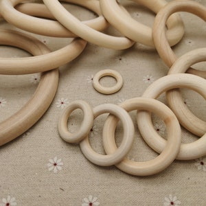Natural Wood Round Ring Circle Hoop 2.5/3/4/5/6/7/8/9/10/11/12/13/14 ...