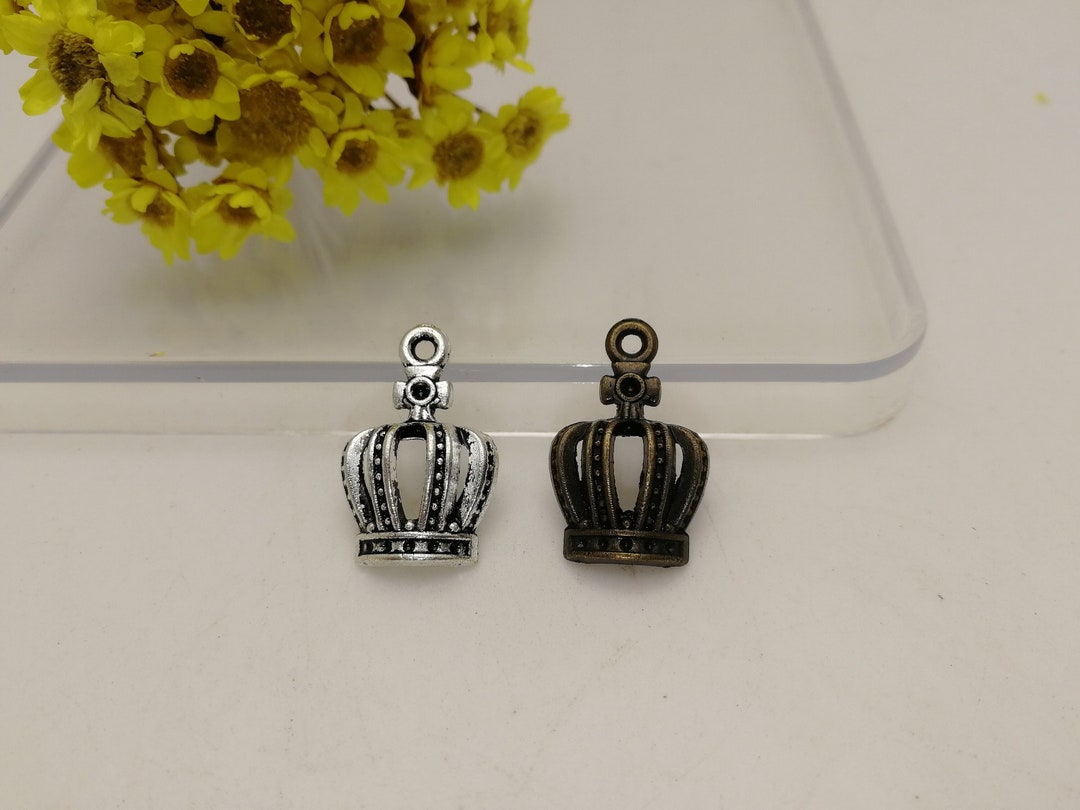 20/100 Pieces Metal Imperial Crown Pendant Necklace Earring Keychain ...