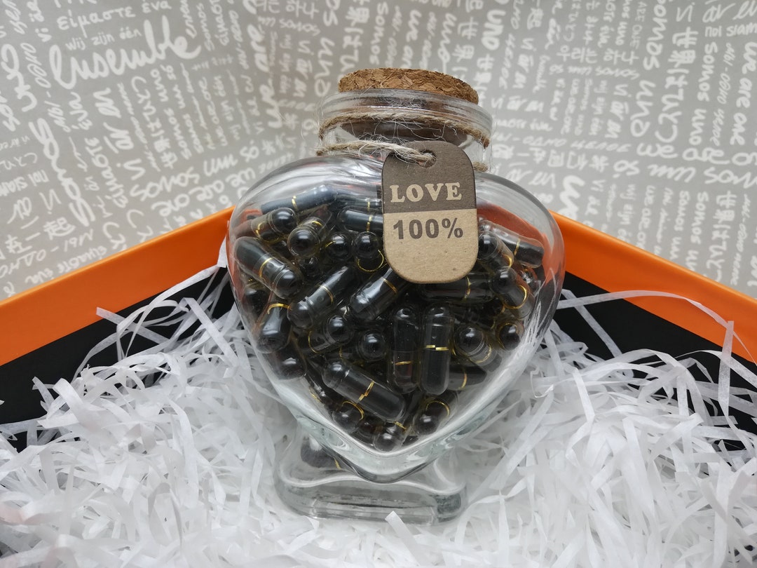 Wish Capsule Love Message in a Jar , I Miss You Letter Pill in Glass ...