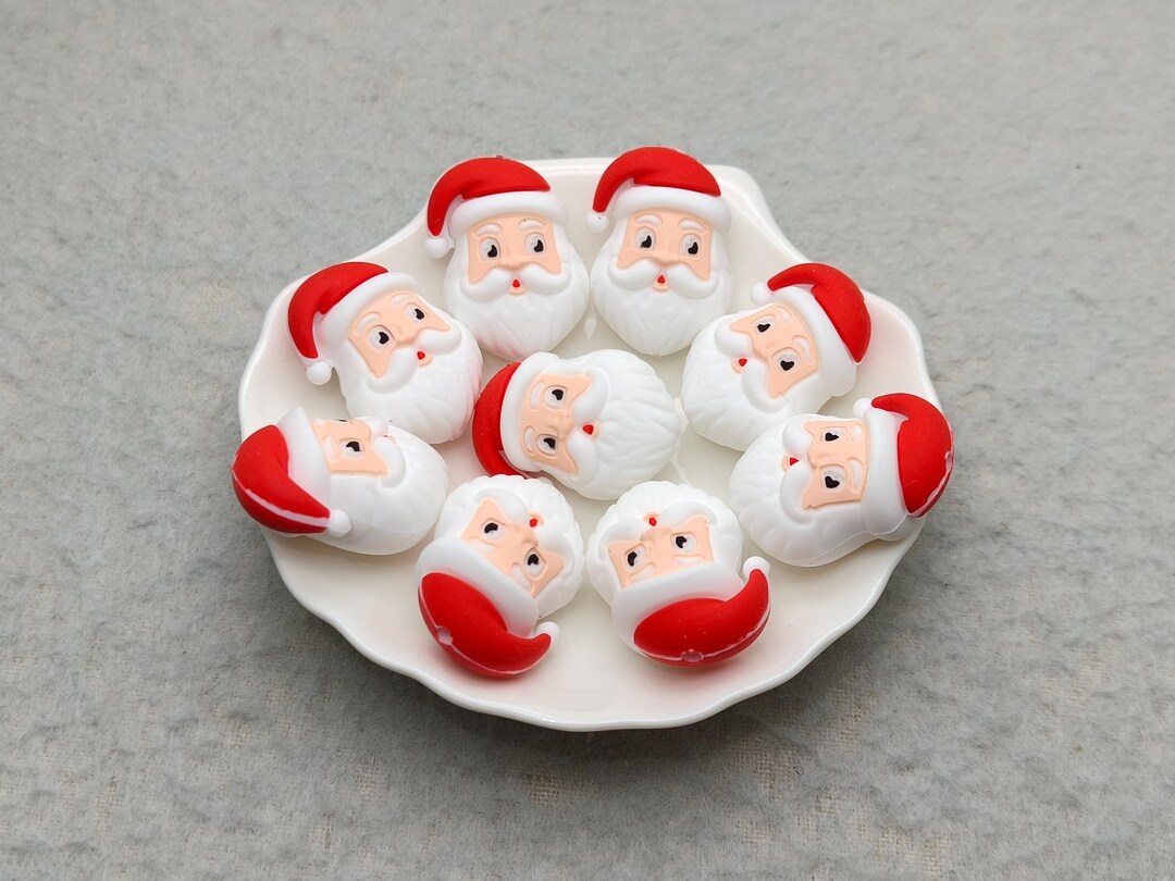 Silicone Bead Father Christmas Santa Claus Focal Bead for Pen Bracelet ...