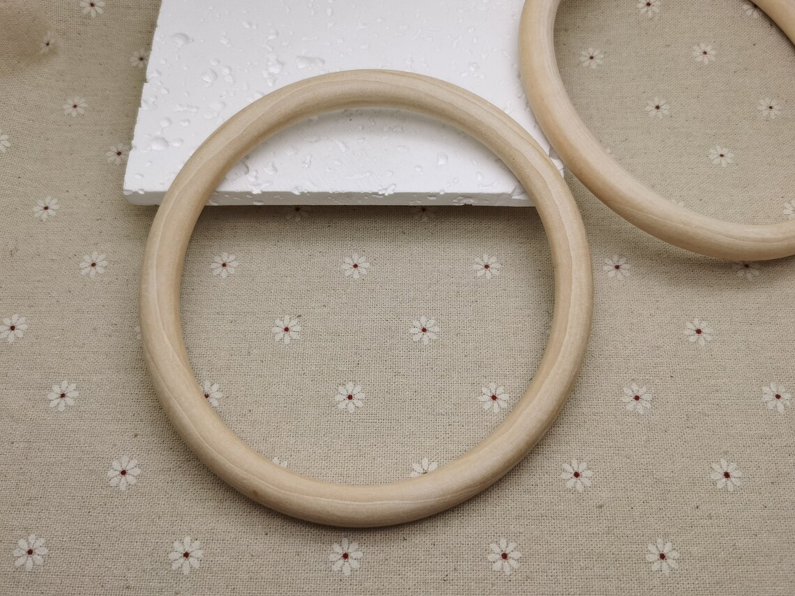 2/10 Pieces 15CM Width Natural Wood Round Ring Circle Hoop Charm ...