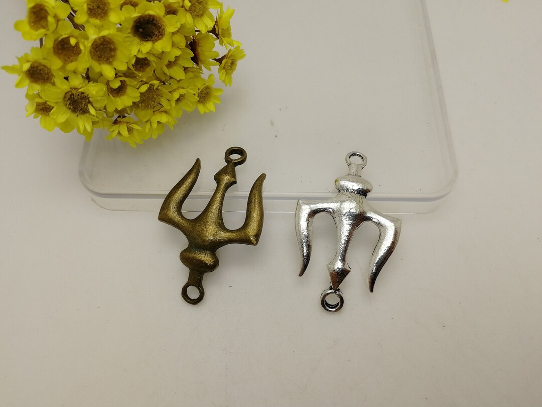 6/20 Pieces Metal Devil Pitchfork Fork Trident Connector Pendant ...