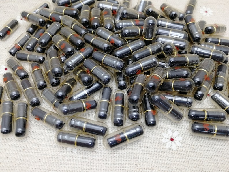 500 Pieces Clear Color Heart Wish Message Pill Capsule Charm With Black ...
