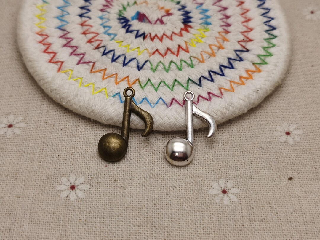 20/100 Pieces Metal Musical Music Staff Notes Pendant Necklace Earring ...
