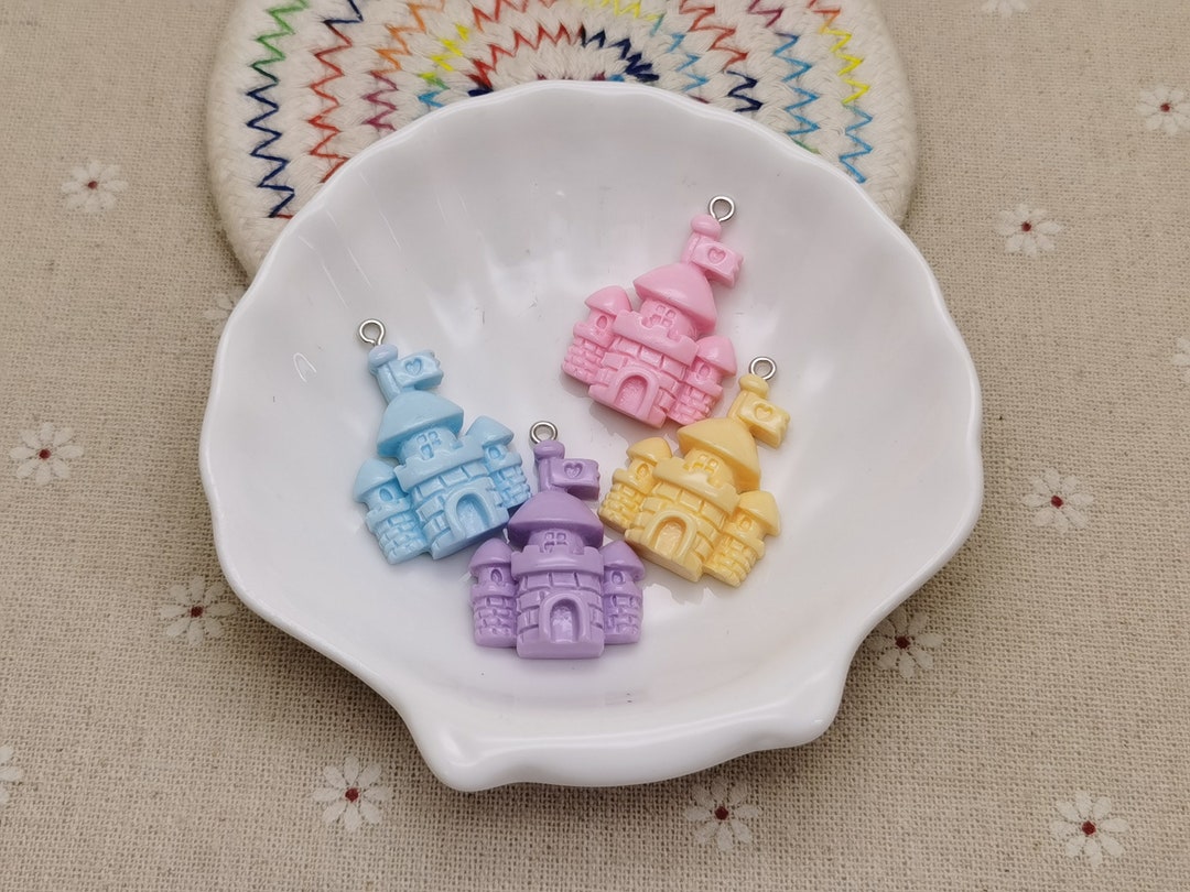 6/20 Pieces Plastic Princess Castle Fortress Pendant Charm , Resin ...
