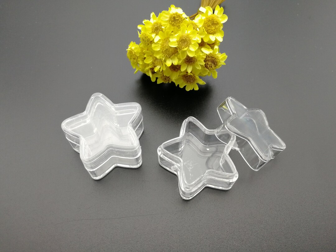 6/20 Pieces 30x30x17mm Pentagram Star Shape Clear PS Plastic Box ...