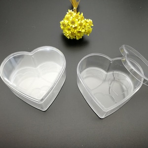 4 Pieces 75x70x33mm Heart Shape Clear PS Plastic Box , Jewelry Bead ...
