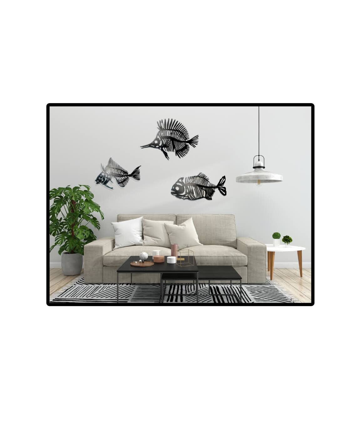 Metal Wall Art Fish Skeletons , Metal Wall Decor, Metal Wall Hangings ...