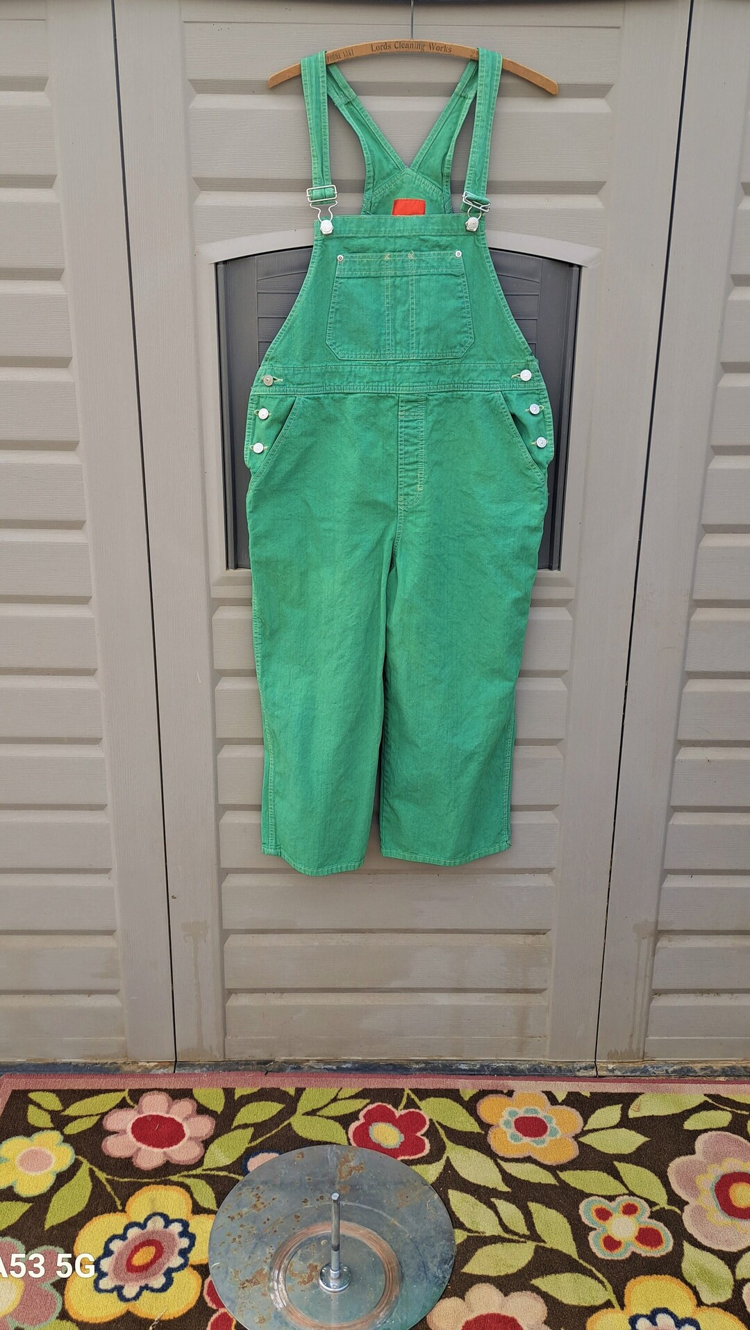 Green Denim Capri Length Overalls Gloria Vanderbilt and Hand Dyed Sz ...