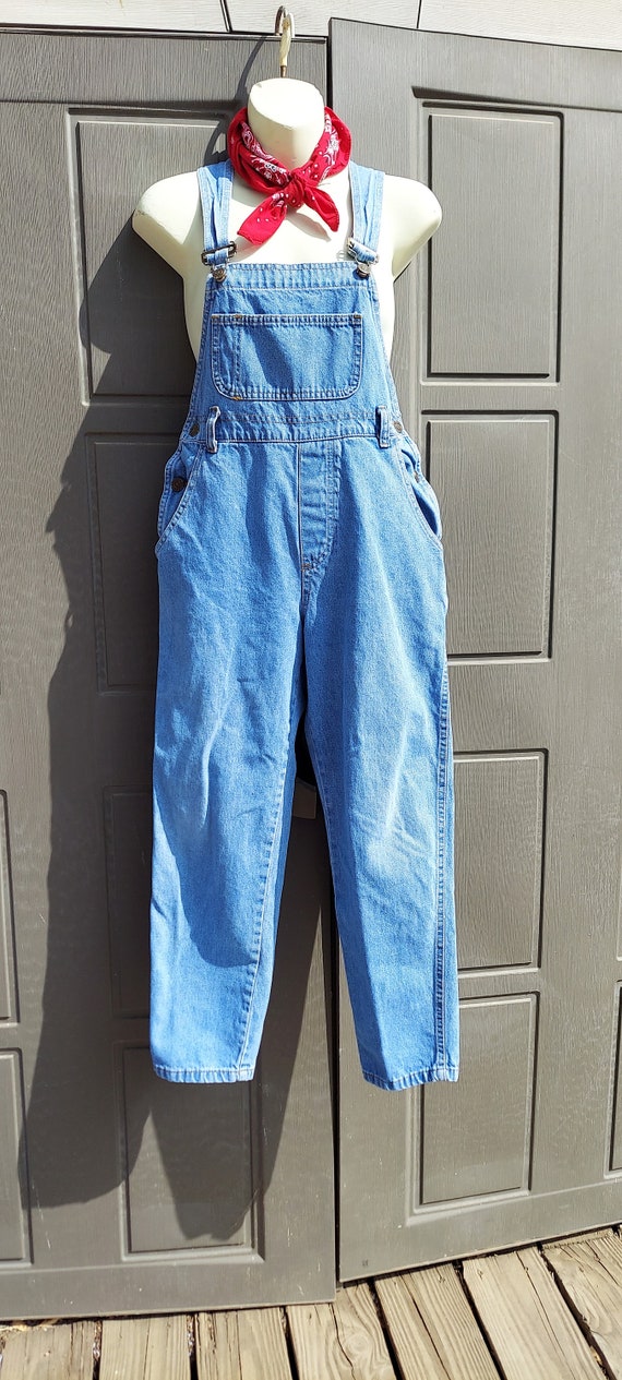 KIDS Vintage NOT GUILTY blue denim girls Overalls S… - Gem